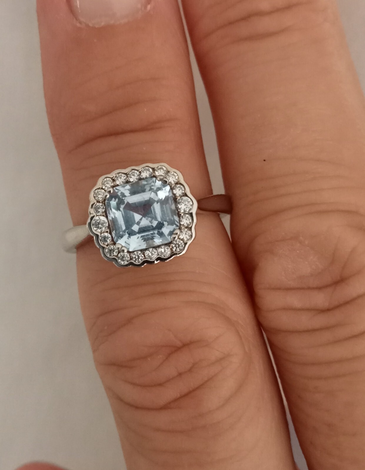 S/silver ring with diamond simulants and Blue Topaz | eBay