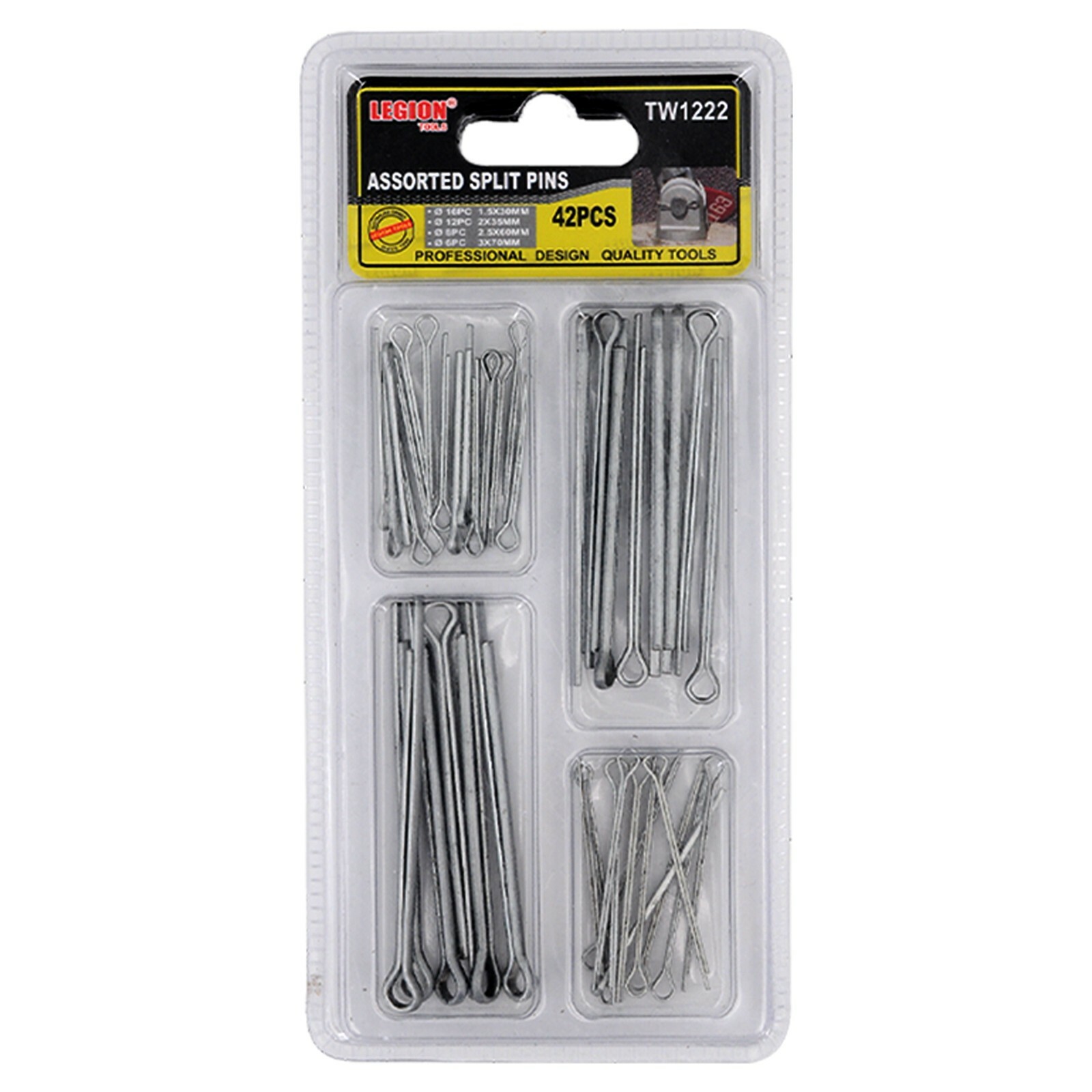 42PCS Cotter Pin Assortment Set Grab Split Fixings Securing Lock Pins ...