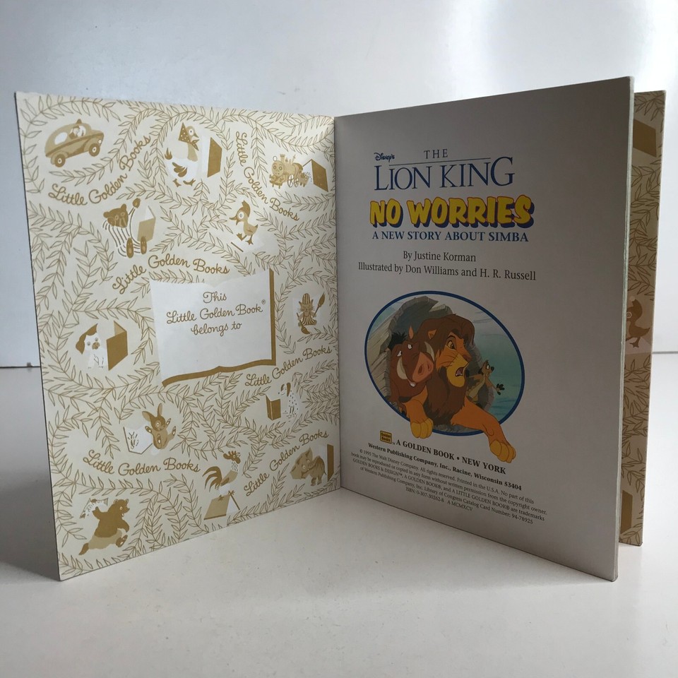 The Lion King (No Worries) A New Story About Simba 1995 A Little Golden ...