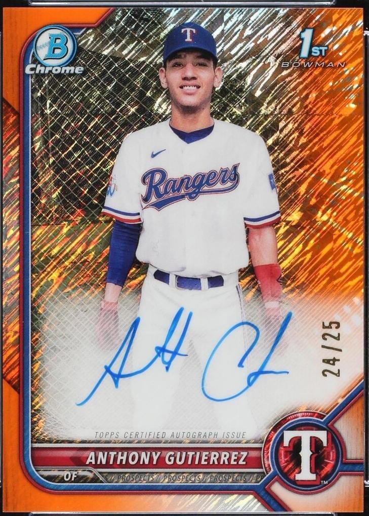 2022 Bowman Chrome - Prospect Autographs Anthony Gutierrez #CPA-AG ...