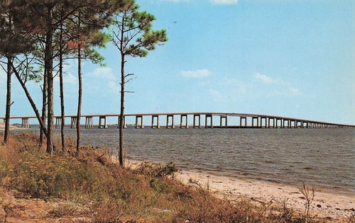 Navarre Bridge Florida FL Pensacola Beach Causeway Santa Rosa Sound ...