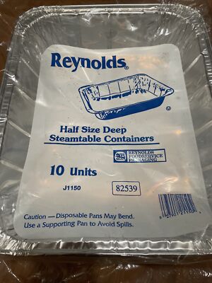 Reynolds Half Size Deep Aluminum Steamtable Containers. Pack Of 10 ...
