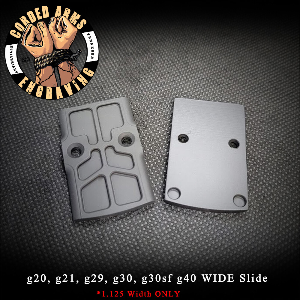 GOLD RED ANO RMR Cover Plate for WIDE Glock Slides Trijicon Holoson g20 ...