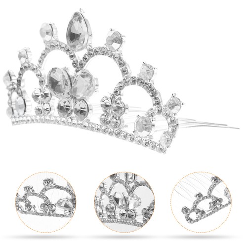 Little Girl Hair Accessories Barrettes Crystal Crown Comb Tiara Baby ...