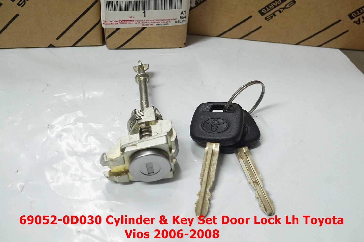 69052-0D030 Cylinder & Key Set Door Lock LH Lock For Toyota Vios Yaris ...