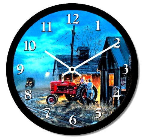 New FARMALL Tractor Wall Clock 10" Round DAVE BARNHOUSE Starting Them ...