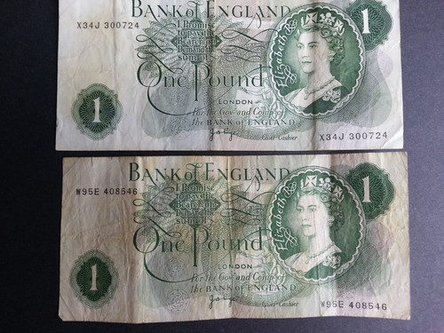 OLD ENGLISH ONE POUND CIRCULATED BANKNOTE (PAGE) LOT OF 2 | eBay