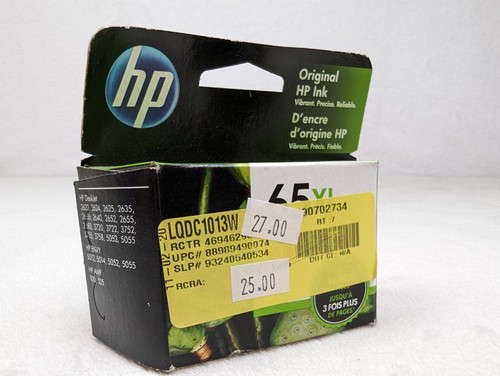 HP Tri-Color Tricolor Ink Cartridge 65XL High Output New Sealed Package ...