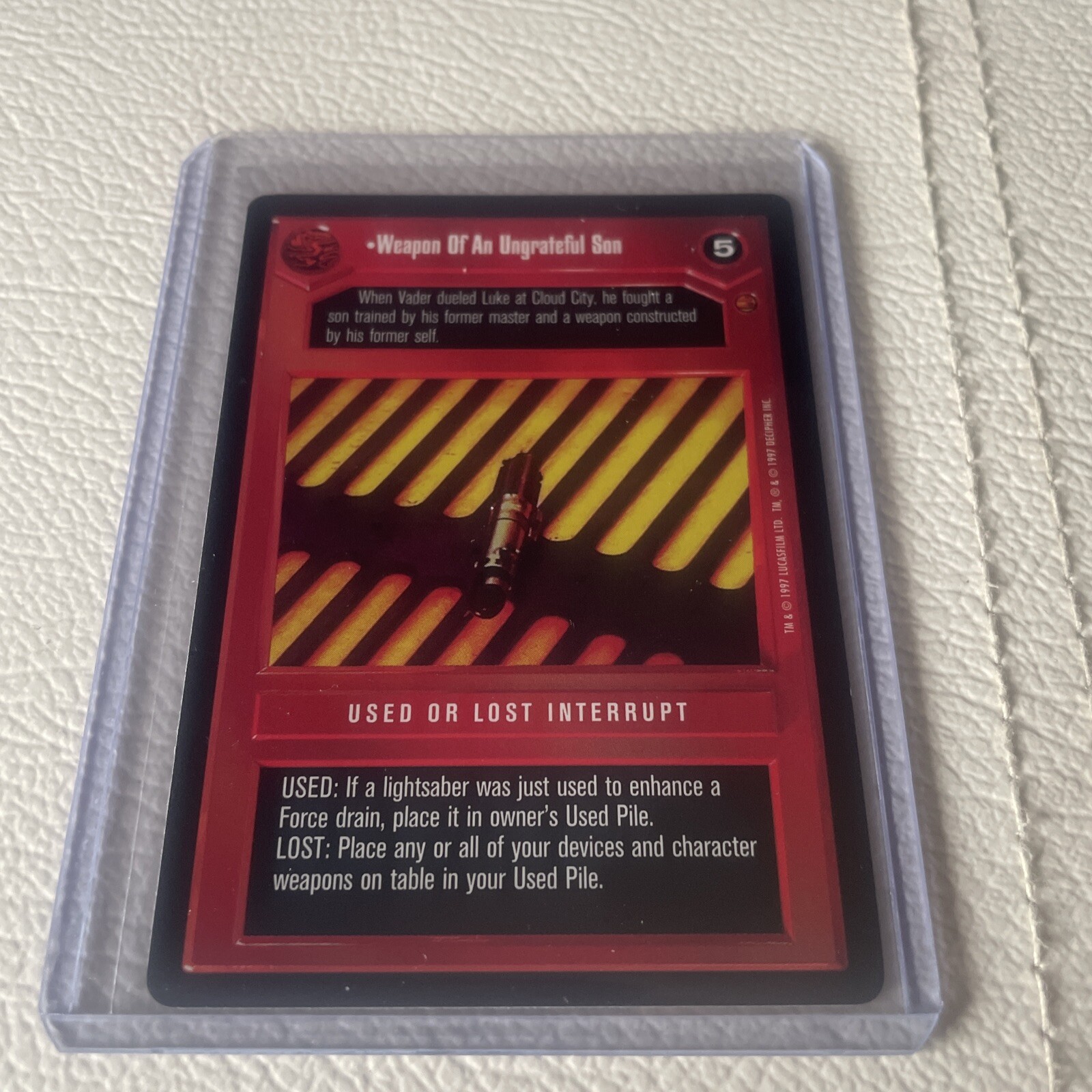 SWCCG: Weapon Of An Ungrateful Son [Ungraded] Cloud City Star Wars CCG ...