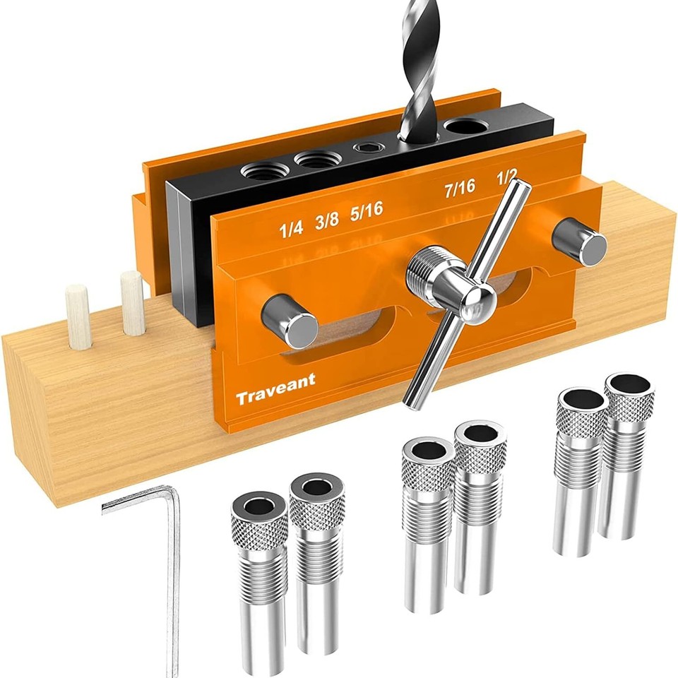 Self Centering Dowel Jig kit, Drill Guide Bushings Set for Woodworking ...