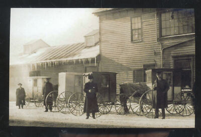 REAL PHOTO OSBORN OHIO POST OFFICE HORSE DRAWN MAIL WAGONS POSTCARD ...