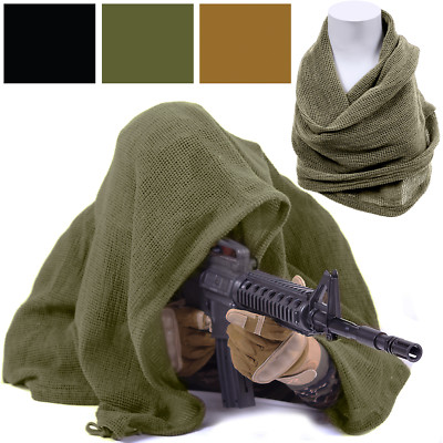 Tactical Concealment Sniper Veil Netting Mesh Hunting Scarf Head Cover ...