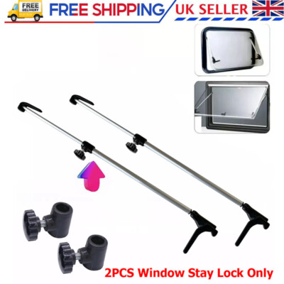 2x Caravan Window Stay Lock Replacement Repair Knob Black Motorhome ...