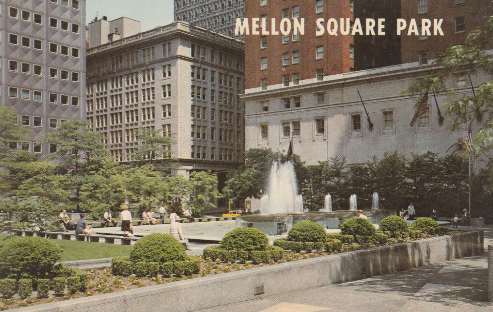 Mellon Square Park Pittsburgh Pennsylvania Downtown Fountains Trees ...