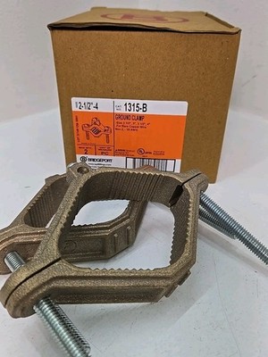 Box of 2-Bridgeport 1315-B (2-1/2" - 4") Ground Grounding Clamp for ...