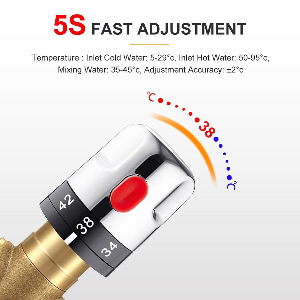 Water Temperature Mixing Valve Thermostatic Shower Mixer Controls ...