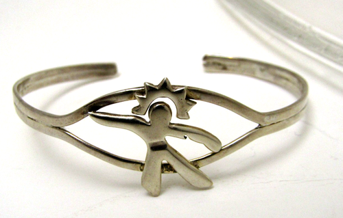 Sterling Silver 925 Bracelet Bangle Mexico 8.8g Man Sun | eBay