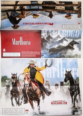 NEW Set of 3 ORIGINAL Marlboro Man Promotional Poster 11.5" x 16 ...