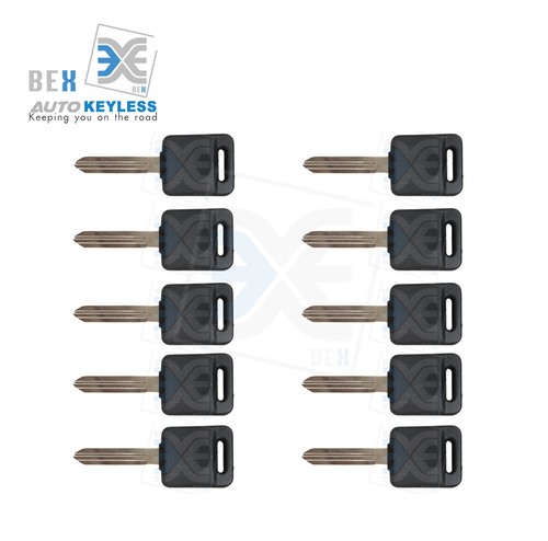 10 Replacement Uncut Ignition Blank Chipped Key Transponder For Nissan ...