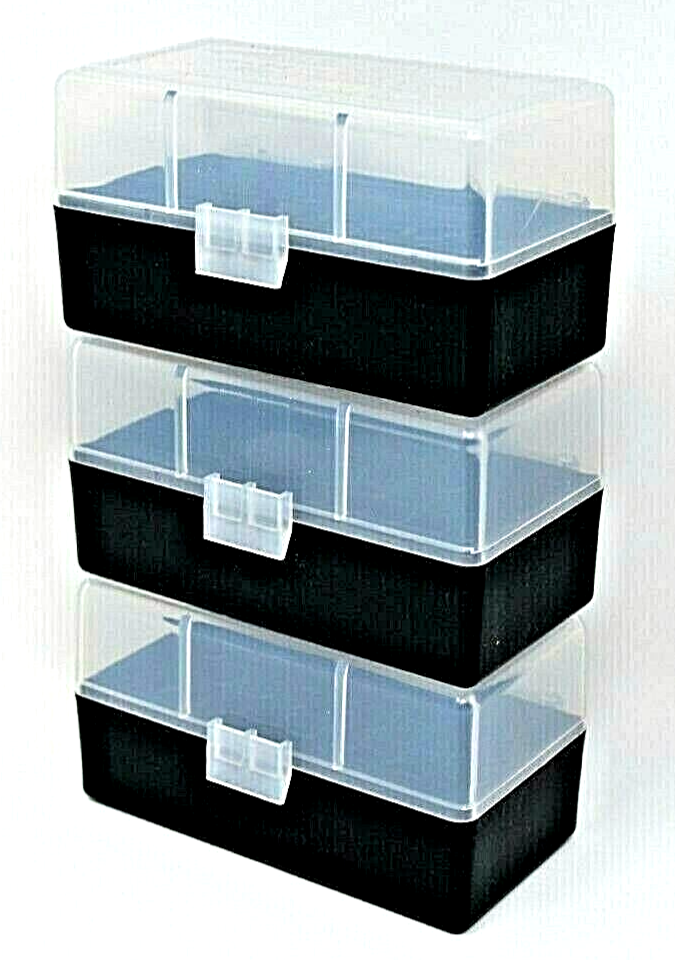 .556 CLEAR/BLACK (3) 50 ROUND BERRY'S PLASTIC AMMO BOXES Brand New | eBay