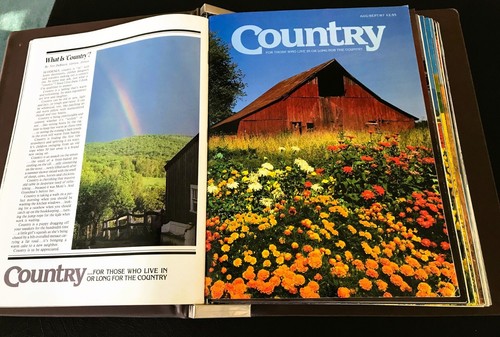 12 Country Magazines & Binder 1987-89 Issues 'Live In or Long for the ...