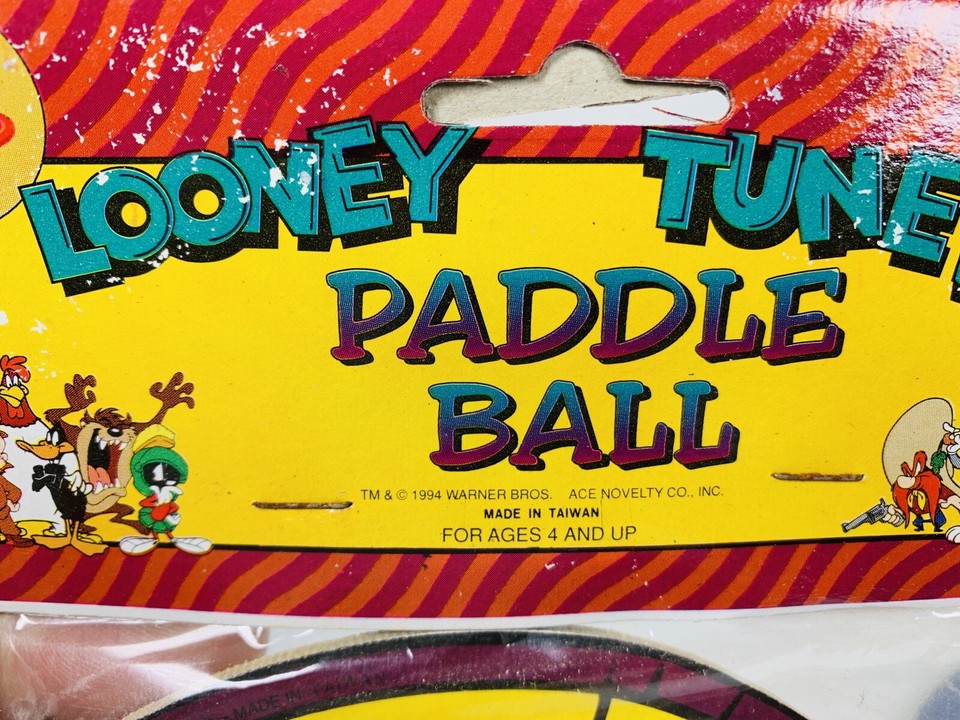 🔥Vintage Lot Of 3 • 1994 Ace Looney Tunes Wood Paddle Ball • Bugs ...