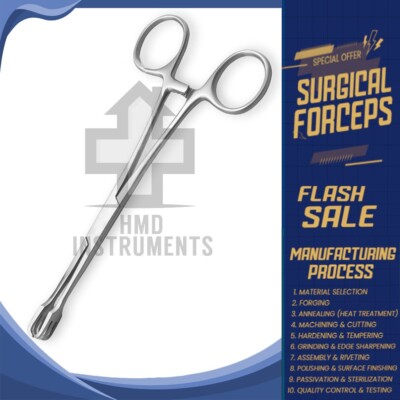 Surgical Lahey Traction Forceps – 16cm, 3x3 Prongs for Delicate Tissue ...