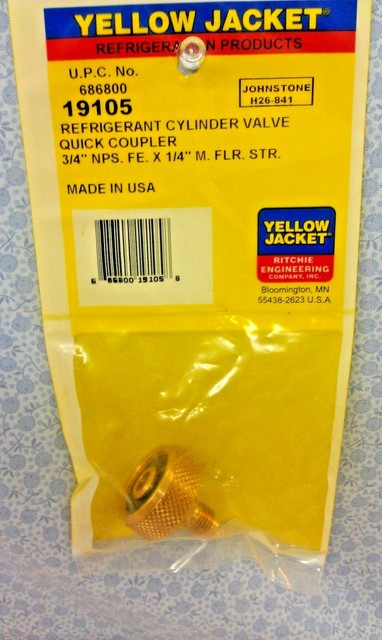 Yellow Jacket 19105 Cylinder Valve Adapter for sale online | eBay