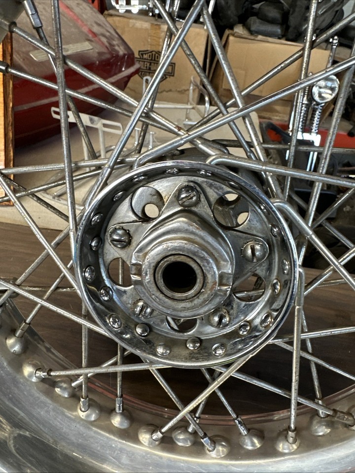 Harley Star Hub Rear Akront Rim 16” X 4 Panhead Chopper Rigid Frame ...