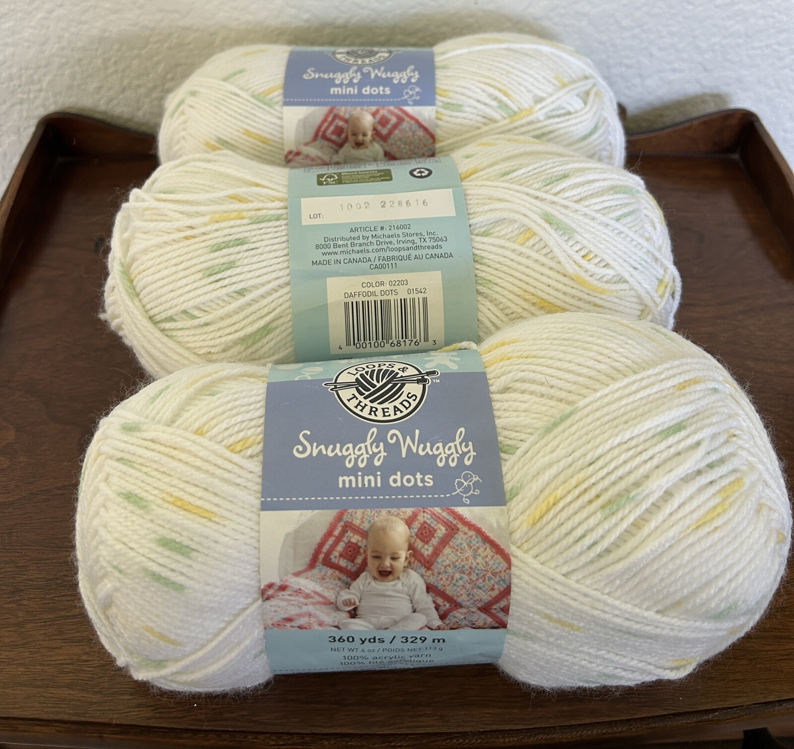 Loops & Threads Yarn Snuggly Wuggly Mini Dots - color is Rain Drops ...