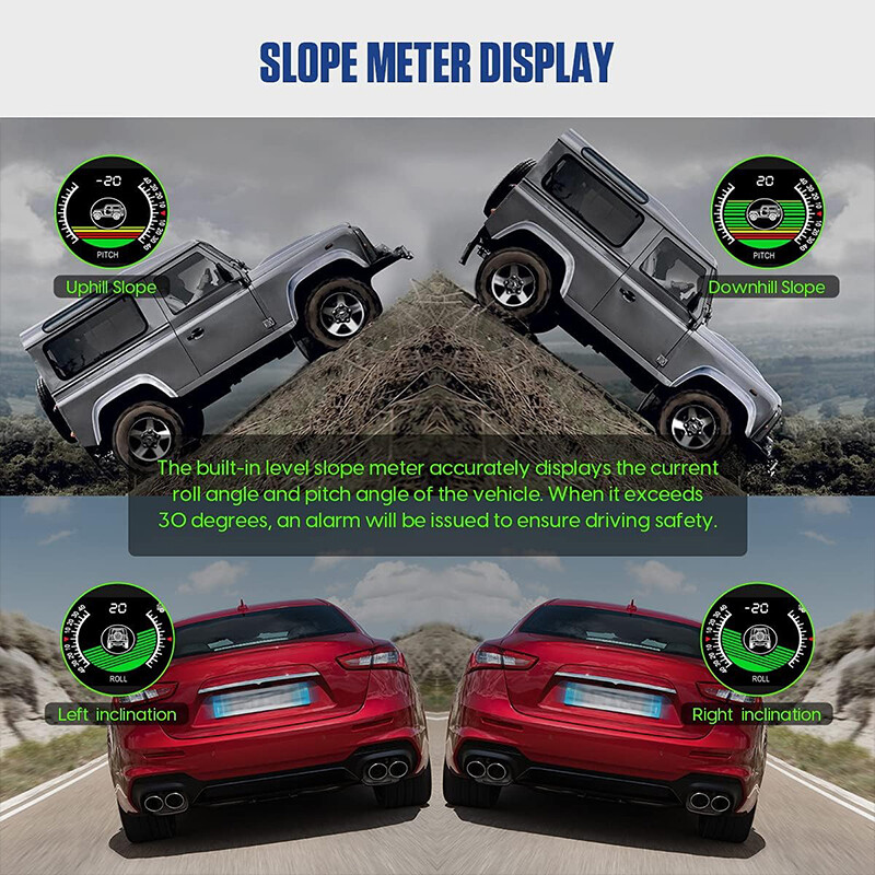 Car Digital Inclinometer M50 HUD Angle Slope Meter for Off-Road SUV ...