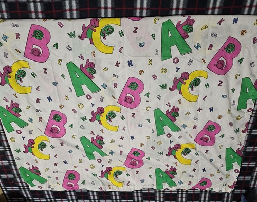 Vintage 90s Barney The Dinosaur Baby Bop ABC Fabric Panel DIY Craft ...