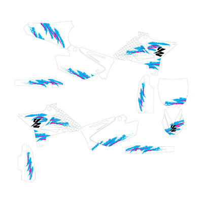 yz125 yz250 Retro Graphic kit for UFO Restyle 90s retro white / cyan | eBay