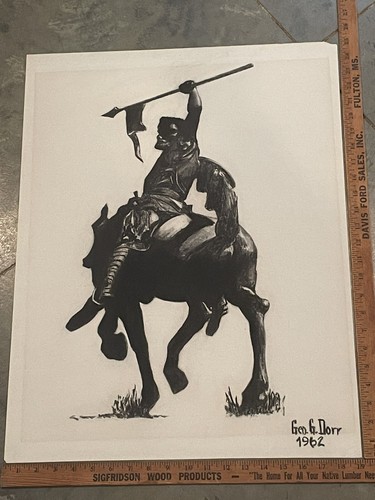 Vtg George G. Dorr Charcoal MCM 1960’s Art Signed El Cid San Francisco ...