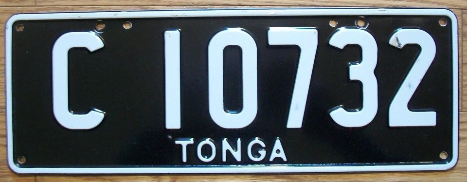 SINGLE TONGA LICENSE PLATE - C 10732 | eBay
