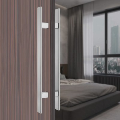 Stainless Steel Double Sided Push Pull Door Handle, H-shaped Door Pull ...