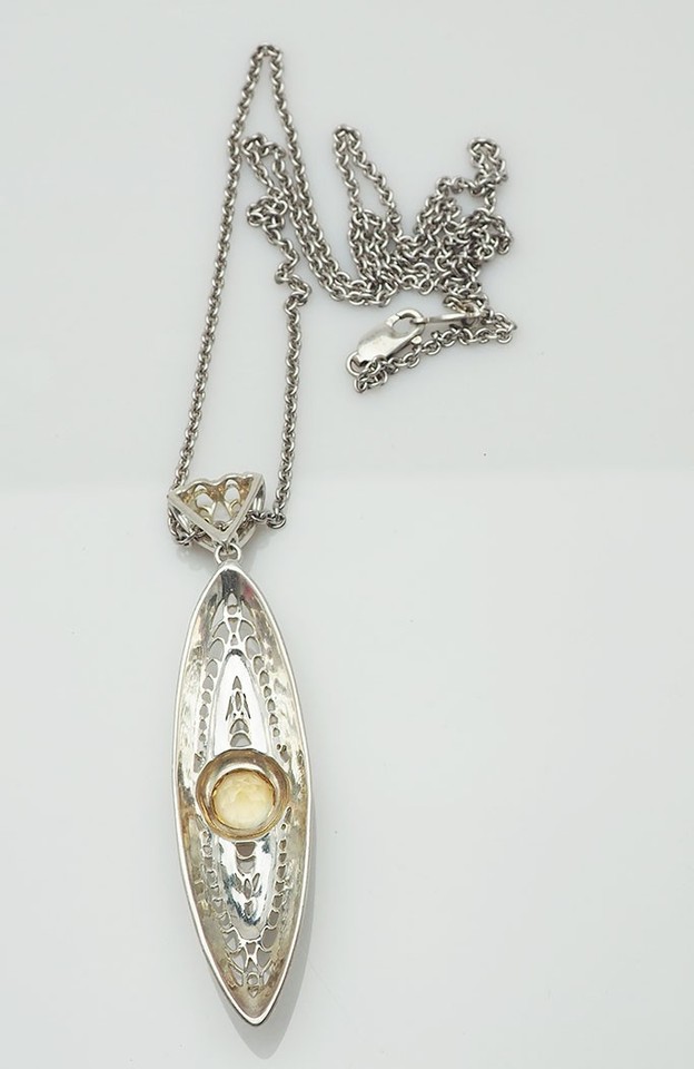 Authentic Judith Jack long sterling silver marcasite filigree necklace ...