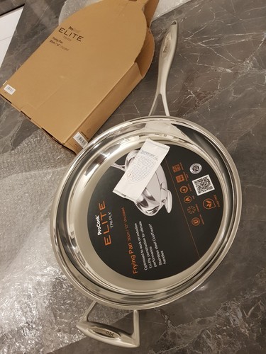 New ProCook Elite Tri-Ply Frying Pan 18/10 Stainless Steel - Uncoated ...