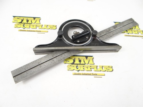 STARRETT 12" STEEL RULE HARDENED NO.4 + STARRETT NO.490 PROTRACTOR | eBay