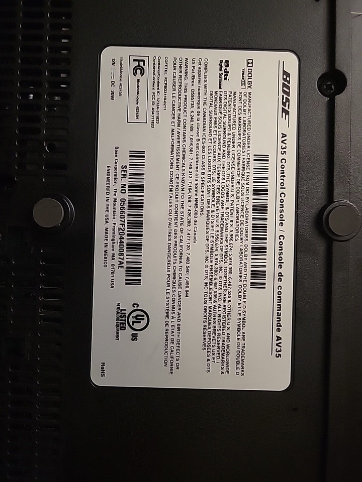 Bose Lifestyle AV35 Control Console 535 V35 STCH - TESTED - Nice ...