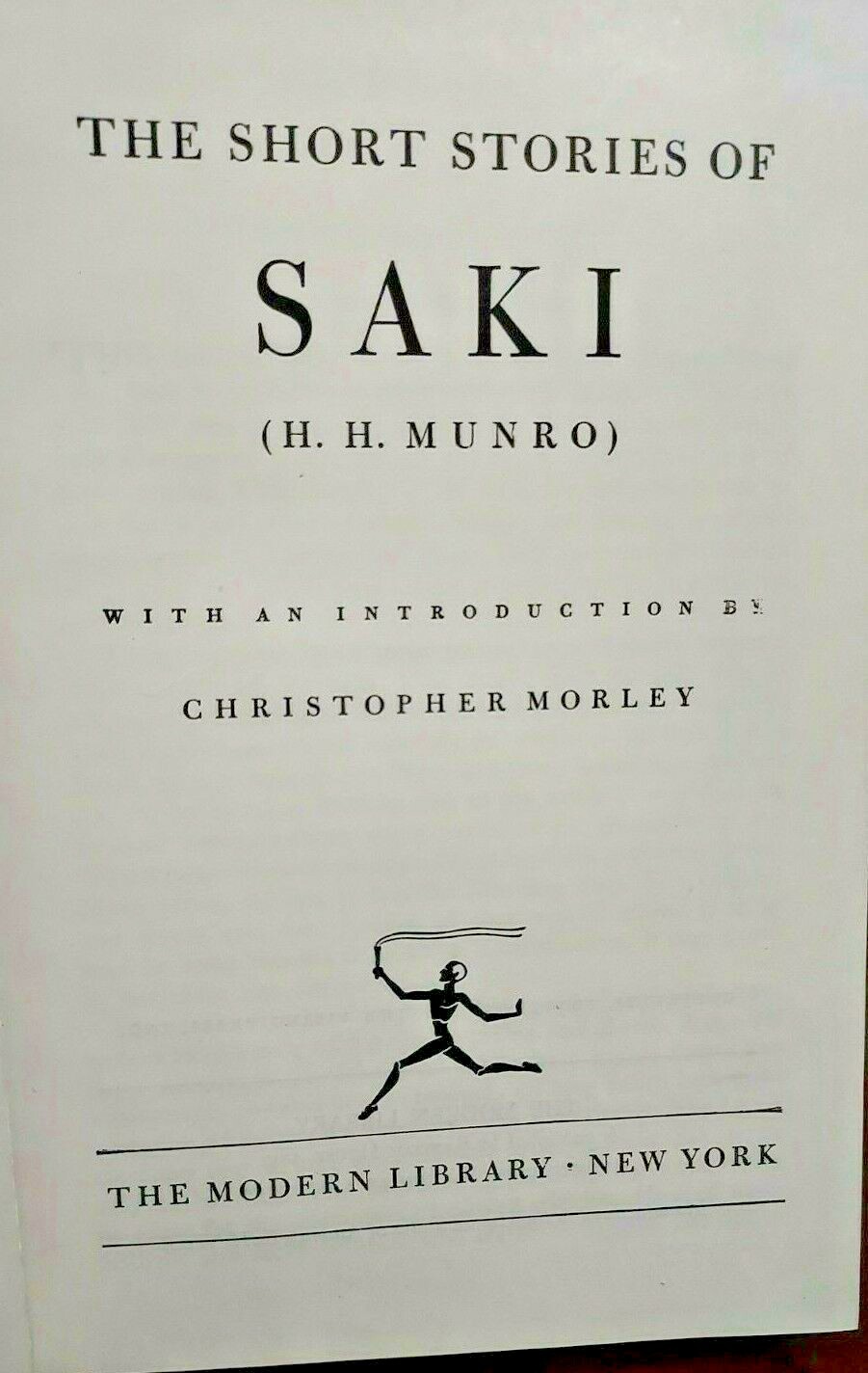 THE SHORT STORIES OF SAKI (H. H. Munro) Modern Library Book (Hardcover ...
