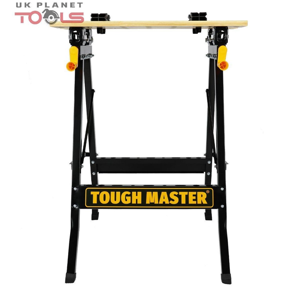 Folding Trestle Bamboo Work Bench Portable Heavy Duty Foldable Table ...