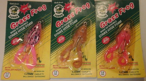 Lot of 3 Vintage Strike King Lures Grass Frog 3/8 oz. Choice of Many ...