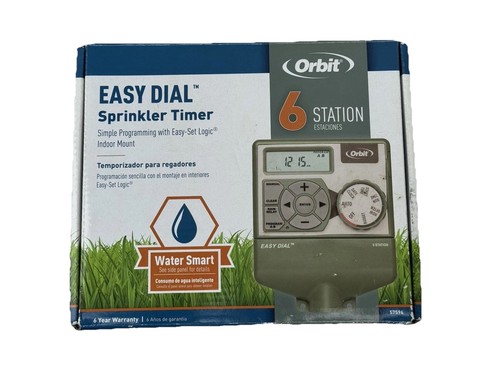 ORBIT 6 Station Sprinkler Control Center Easy Dial Lawn Program Timer ...