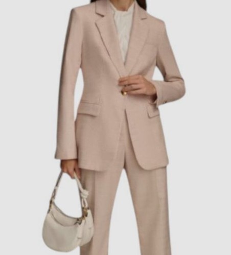 Donna Karan New York Women's Pink Solid One-Button Blazer Suit Jacket ...
