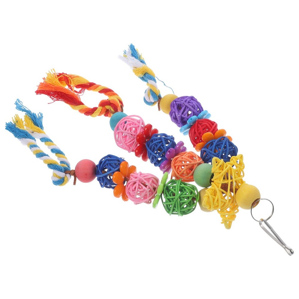 5pcs Parrot Biting Toy Bird Nibbling Plaything Parrot Cage Hanging Toy ...