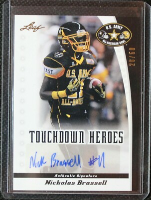2011 Leaf Metal US Army All American Bowl Nickolas Brassell AUTO #26/50 ...