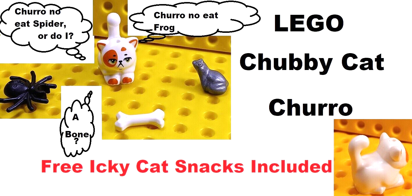 New LEGO Fat Cat Chubby Cheeks Kitty Adored Friends Pet Snacks Creepy ...