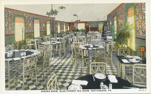 Gettysburg PA * Blue Parrott Tea Room Interior ca. 1930 | eBay
