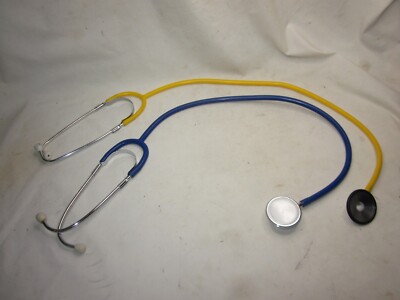 2 pre-owned stethoscopes stethoscope yellow & blue tube heart medical ...